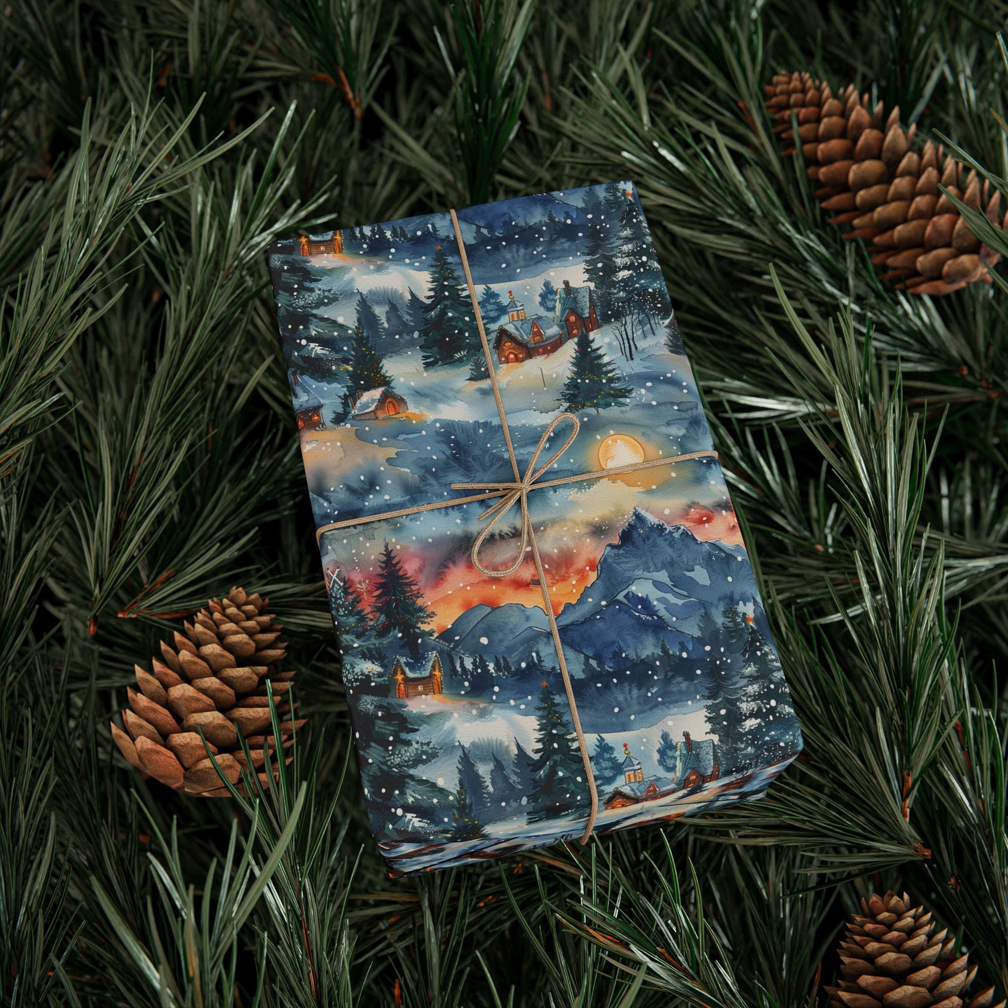Wrapping Paper - Twilight Christmas Village – Jamoke Homestead Gift ...